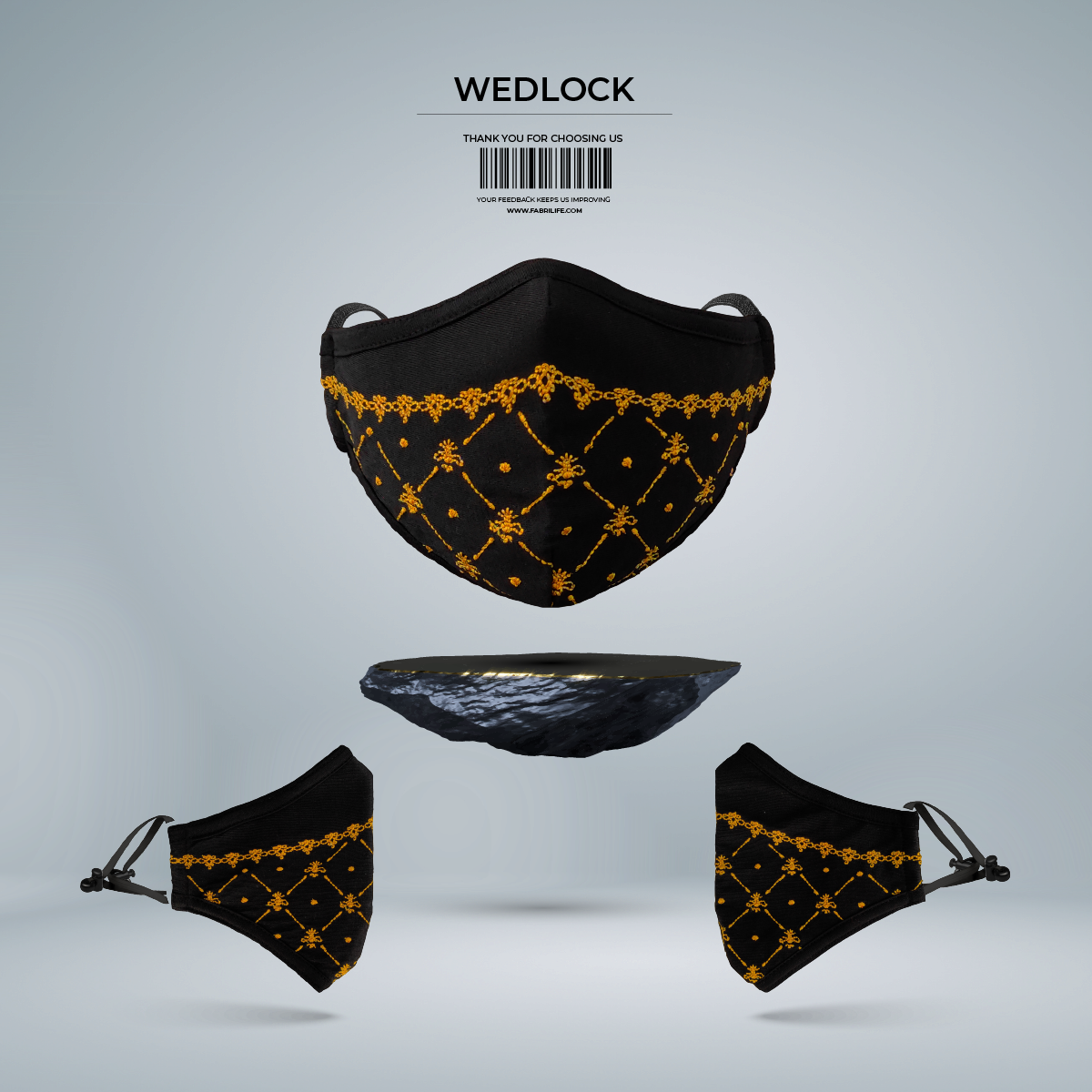 Fabrilife Womens Embroidery Mask - Wedlock