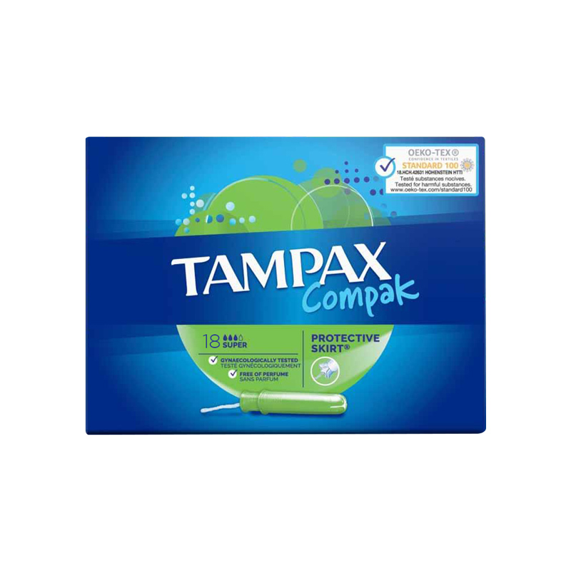 Tampax Compak Super Applicator Tampons 18