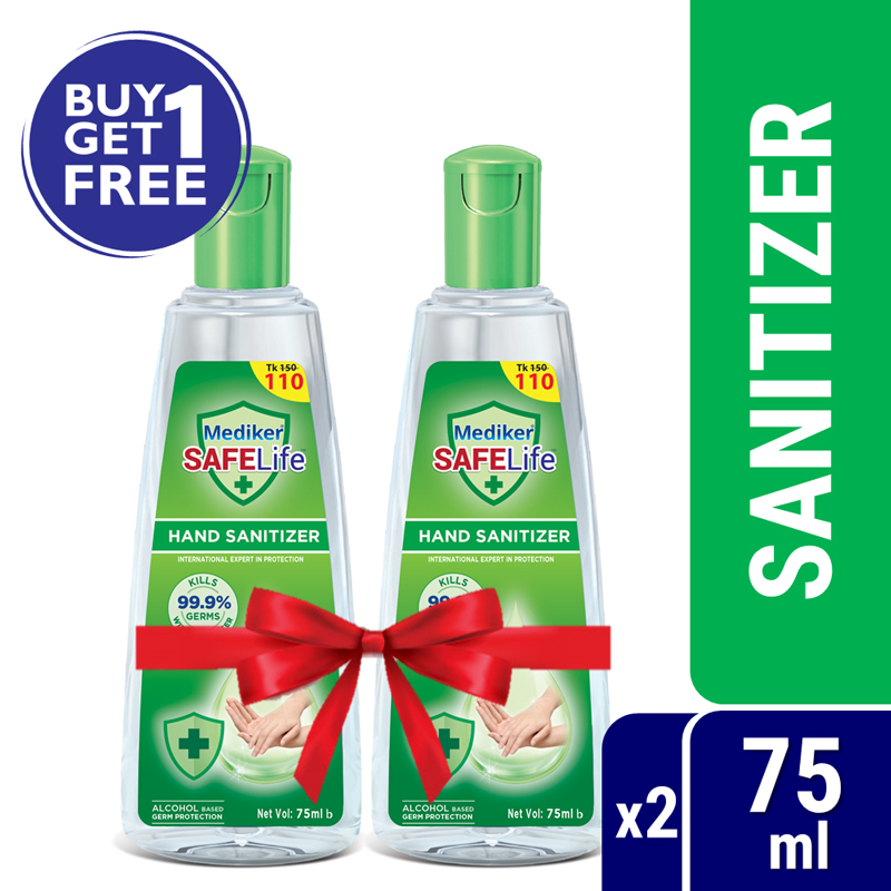 Mediker SafeLife Hand Sanitizer 75ml (Buy 1 Get 1)