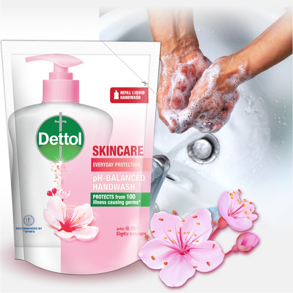 Dettol Handwash Skincare Ph Balanced Liquid Soap Refill 170ml Protects ...