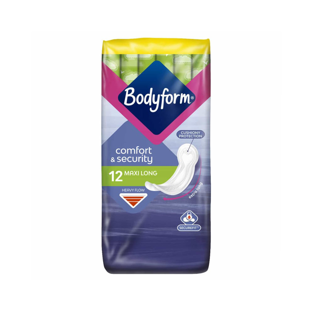 Bodyform Comfort & Security 12 Maxi Long Pads