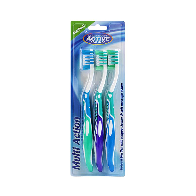 Beauty Formulas Toothbrush Multi Action - 3 Pack