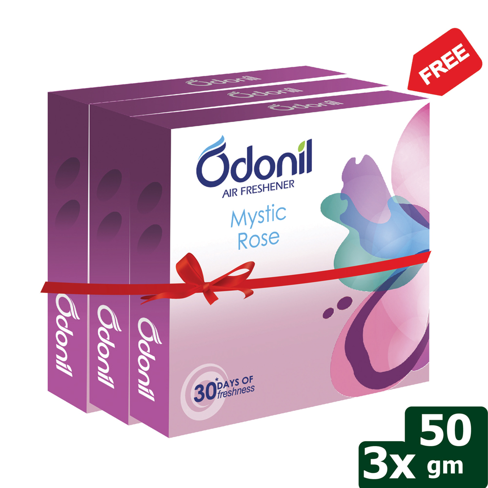 Odonil Natural Air Freshener Block Mystic Rose 48 gm (Buy 2 Get 1 Free)
