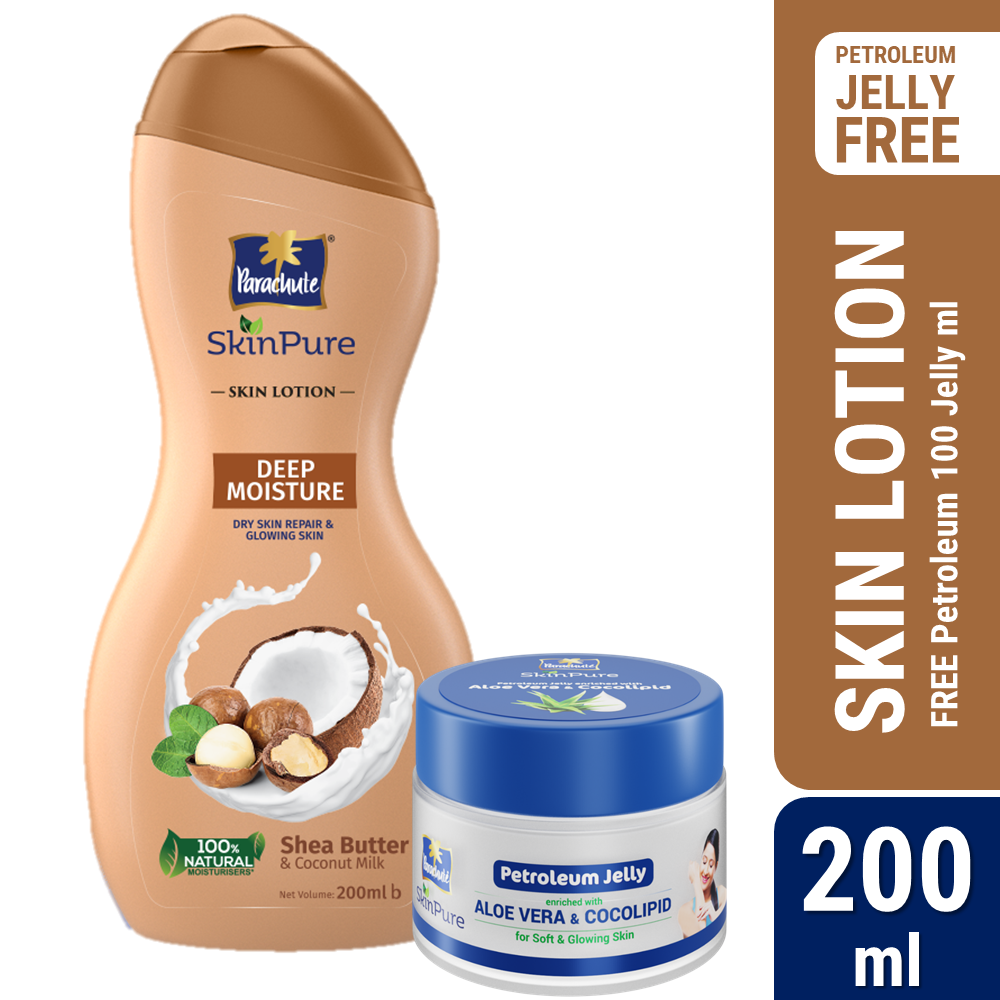Parachute SkinPure Skin Lotion Deep Moisture 200ml (100ml Petroleum ...