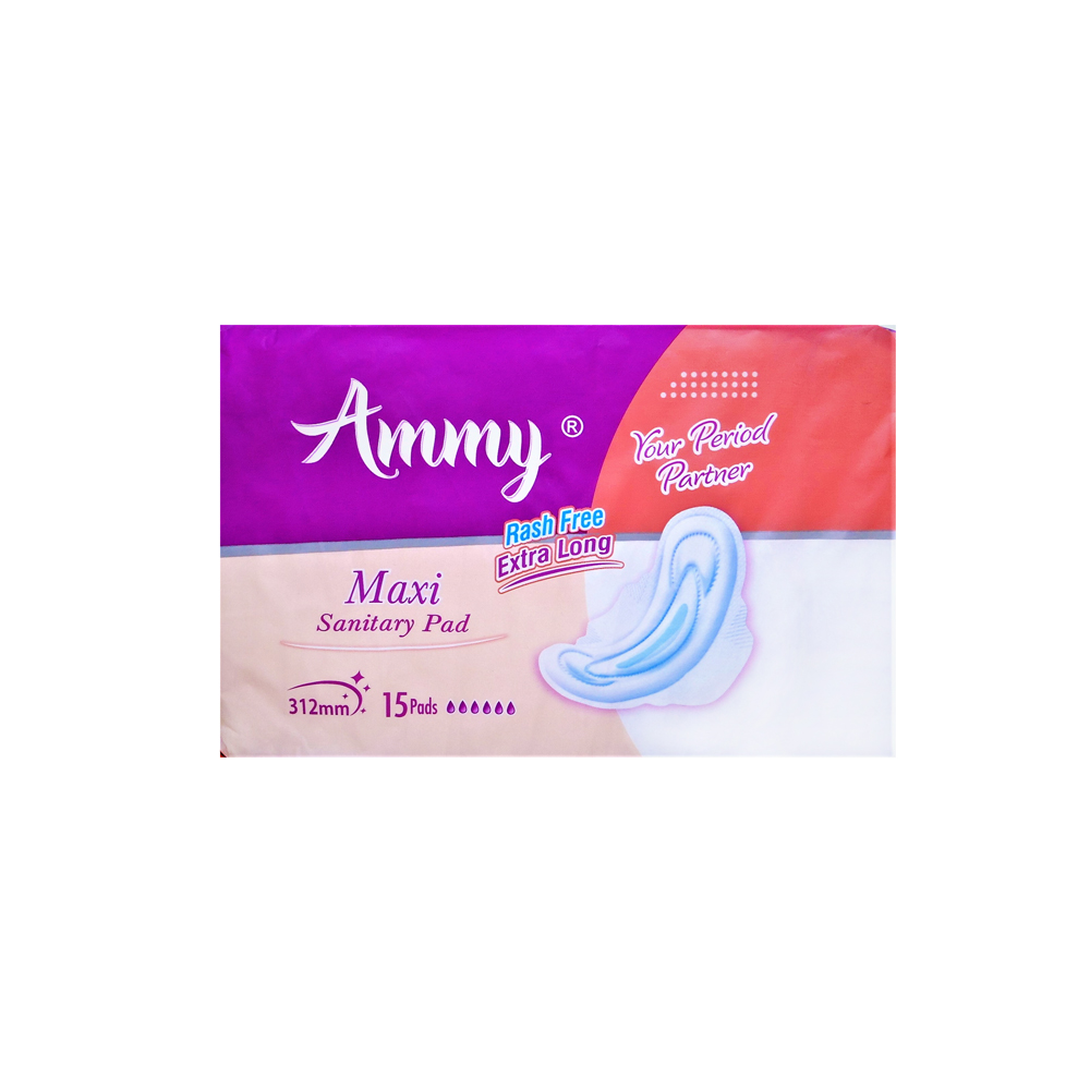 Ammy Maxi Sanitary Napkin – 15 Pads Pack