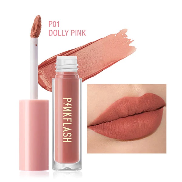 PINKFLASH Melting Matte Waterproof Lipcream - P01 Dolly Pink (PF-L01)