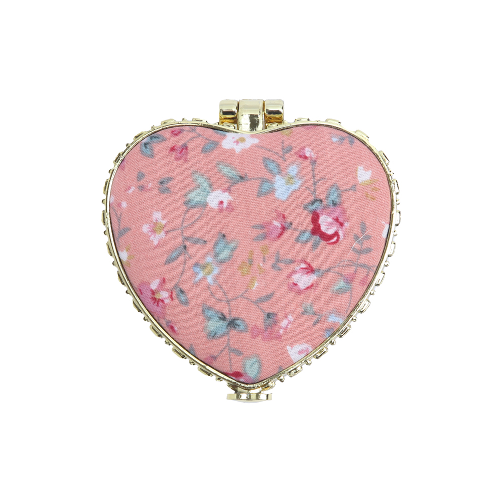 Parlour Mini Makeup Mirror-Heart-Pink