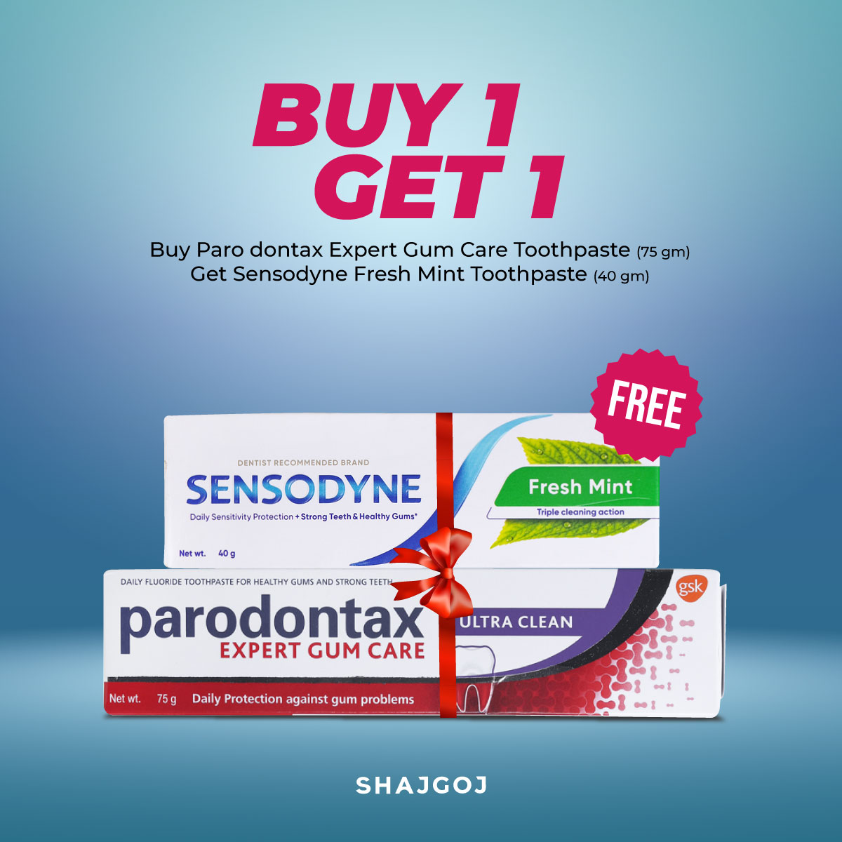 Parodontax Ultra Clean Toothpaste 75 gm ( Free 40 gm Sensodyne)