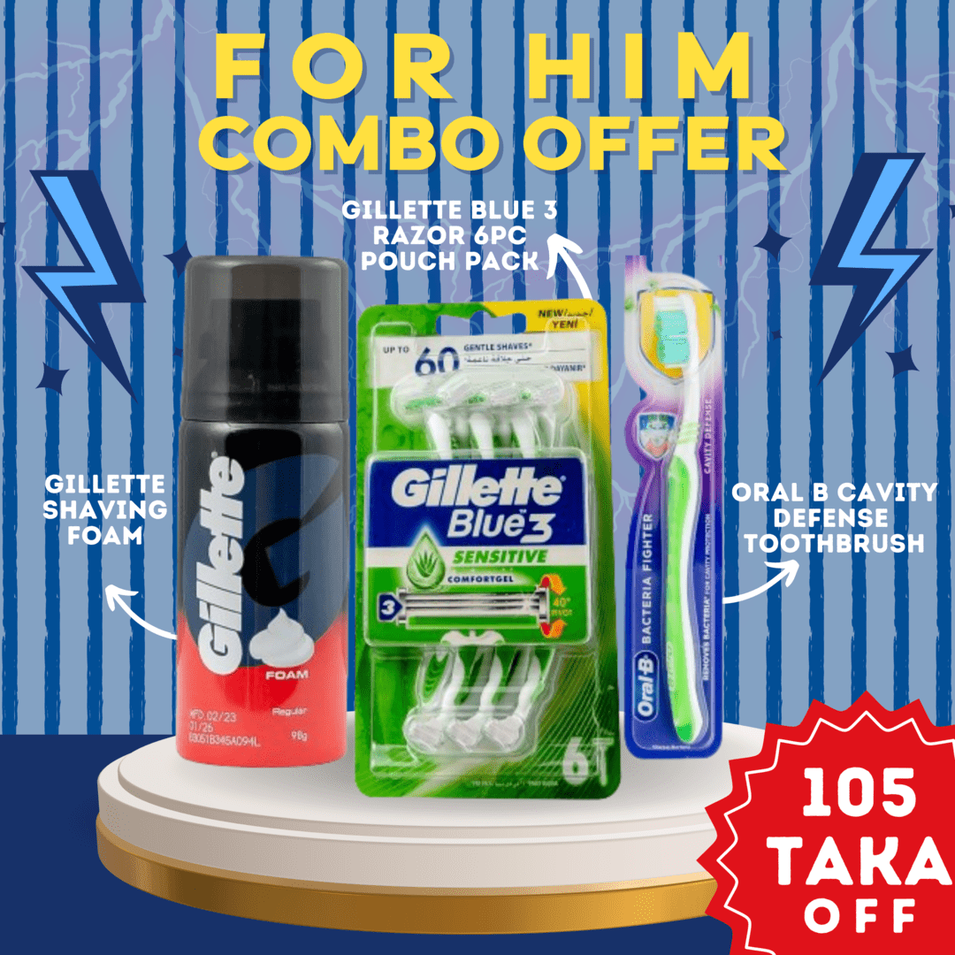 Buy Gilette Classic Regular Shaving Foam 98gm, Gillette Blue 3 ...
