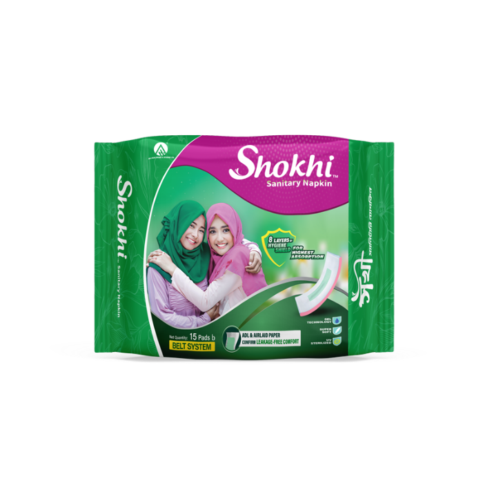 Shokhi Sanitary Napkin Belt 15 pcs pad