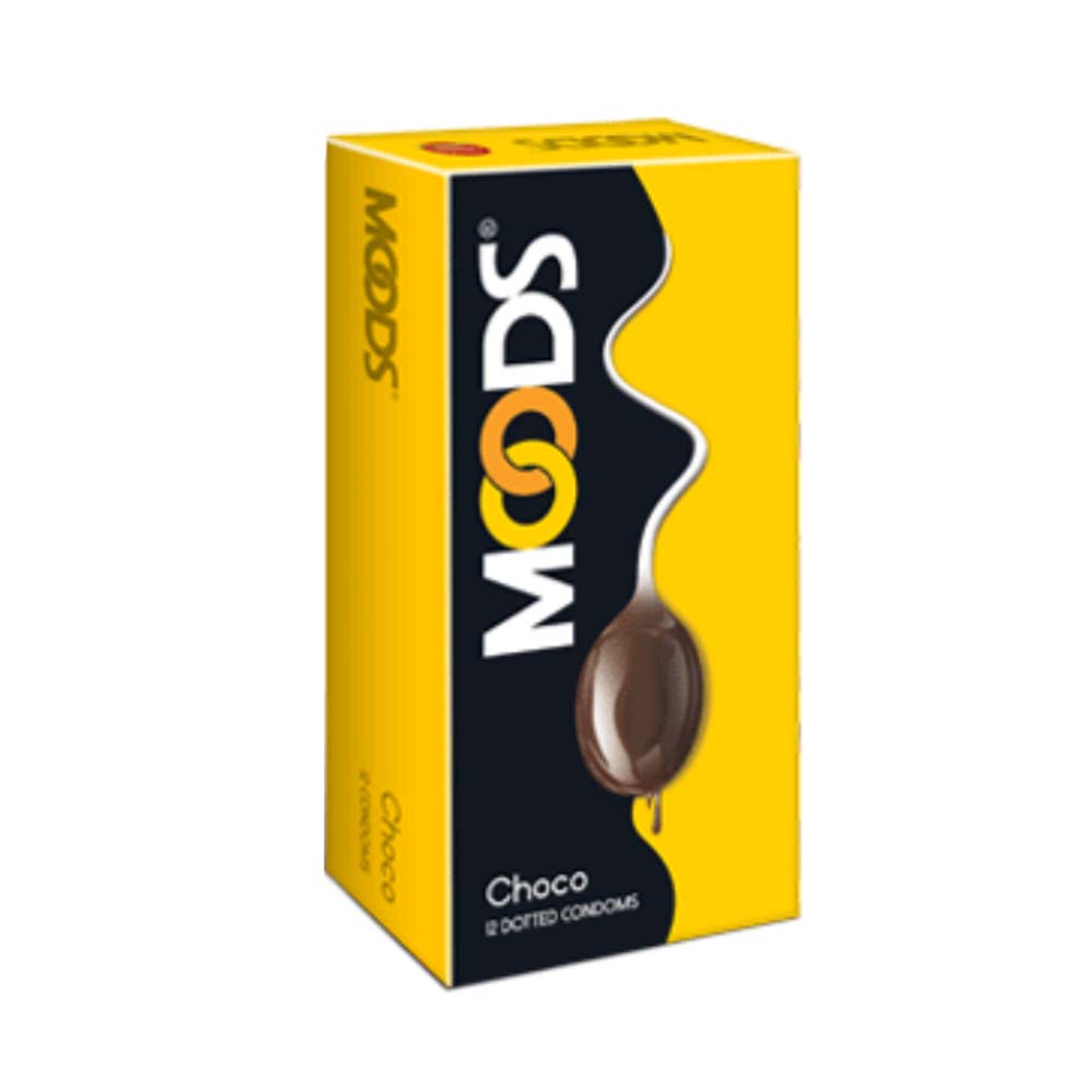 MOODS Choco Chocolate Flavored Dotted Premium Condom - 12Pcs Pack