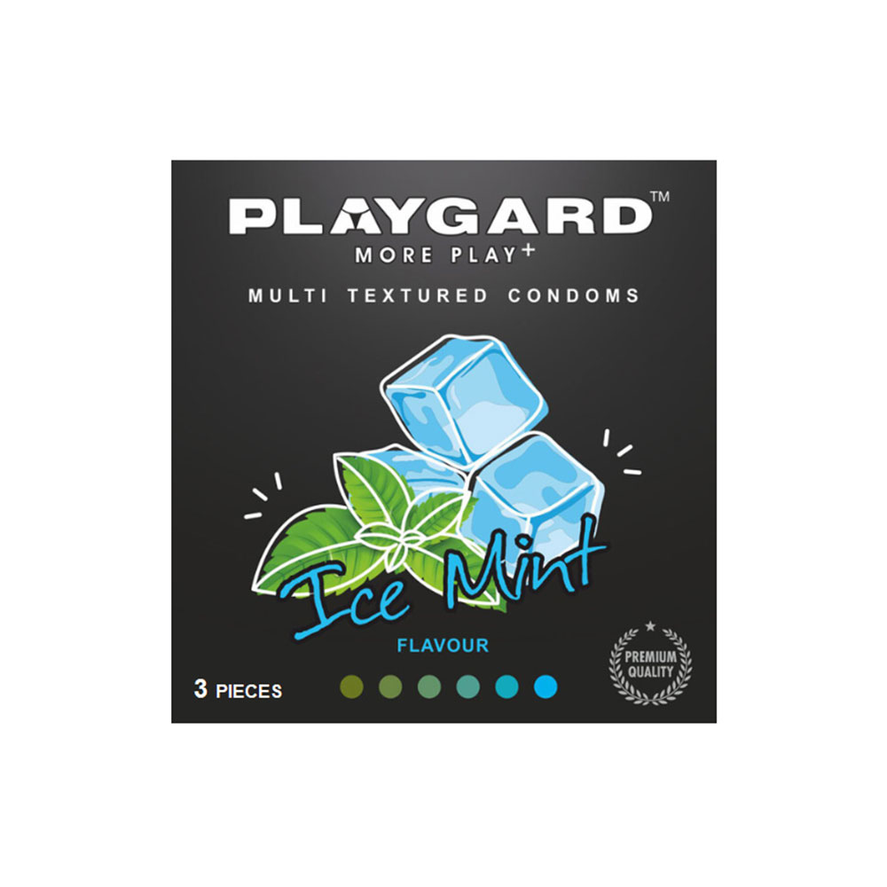 Playgard Ice Mint Flavoured Multi Textured Condom - 3's Pack