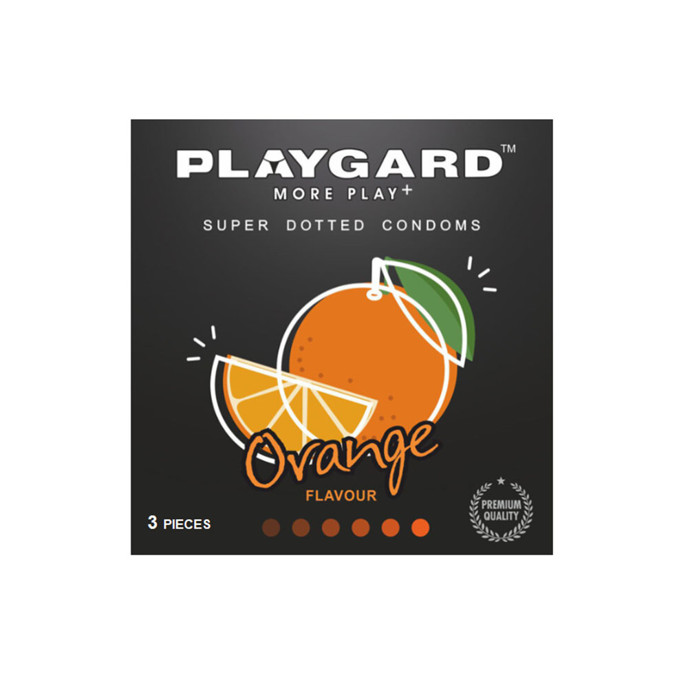 Playgard Orange Flavoured - SUPER DOTTED Condom - 3's Pack