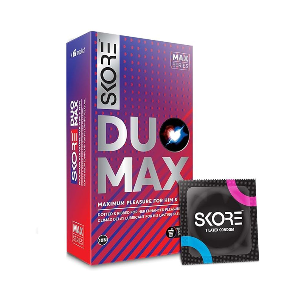 Skore Duo Max - Dotted & Ribbed Performa Lubricant for Long Lasting ...