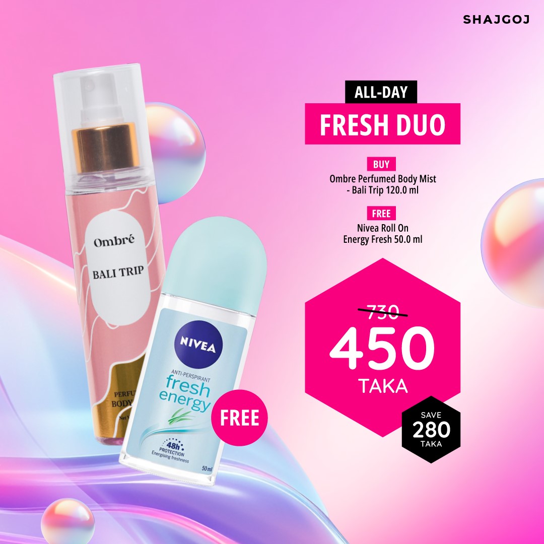 All-Day Fresh Duo (Buy Ombre Perfumed Body Mist - Bali Trip and Get Nivea Roll On Energy Fresh Free)