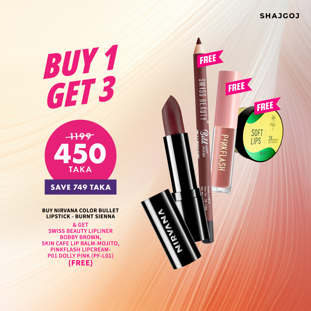 Buy 1 Get 3 (Buy Nirvana Color Lipstick - Burnt Sienna and Get Swiss Beauty Lipliner - Bobby ...