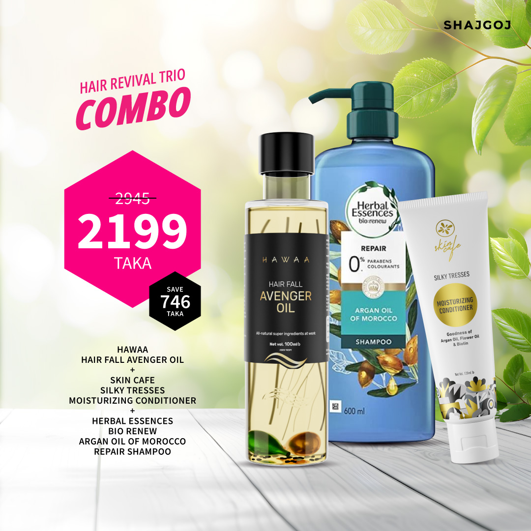 Hair Revival Trio (Hawaa Hair Fall Avenger Oil + Skin Cafe Conditioner ...