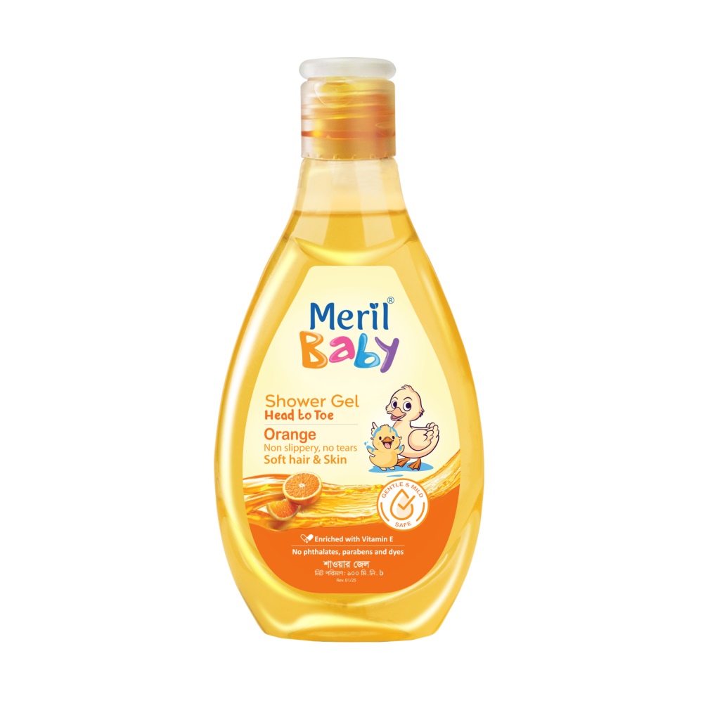 Meril Baby Shower Gel Head to Toe (Orange) - 100 ml