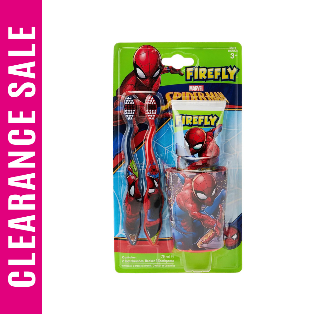 Firefly marvel spider-man - 2 toothbrushes (Expiry Date 12/07/25)