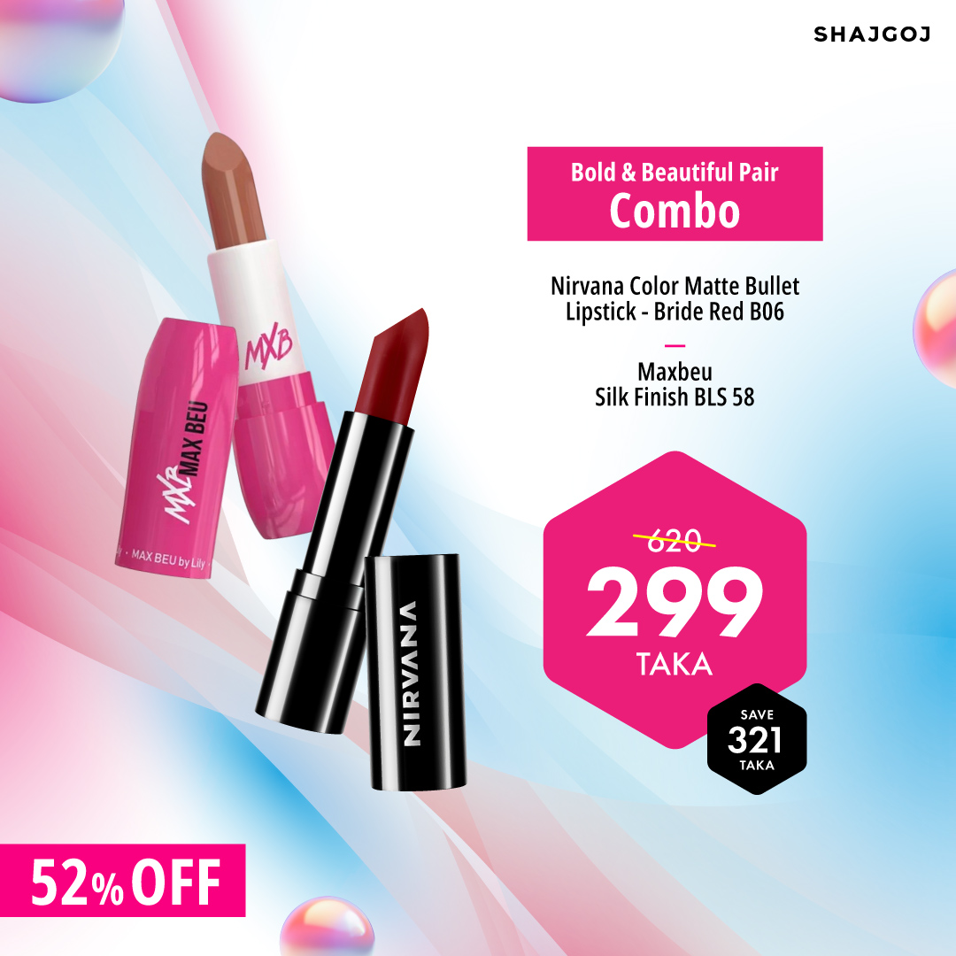 Bold & Beautiful Pair (Nirvana Lipstick - Bride Red + Maxbeu Silk ...