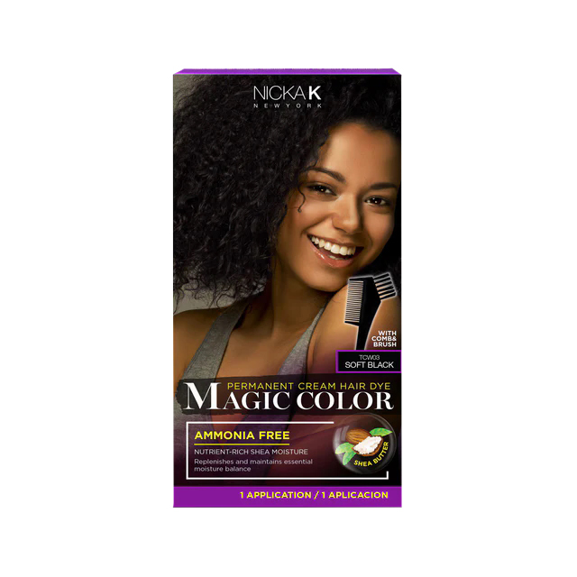 Nicka K Permanent Cream Hair Dye Magic Color-Soft Black