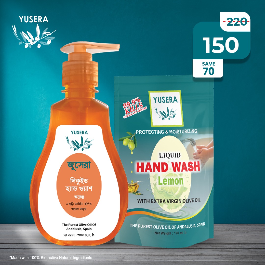 YUSERA Handwash 300 ml Orange + hand wash refill 170 ml free