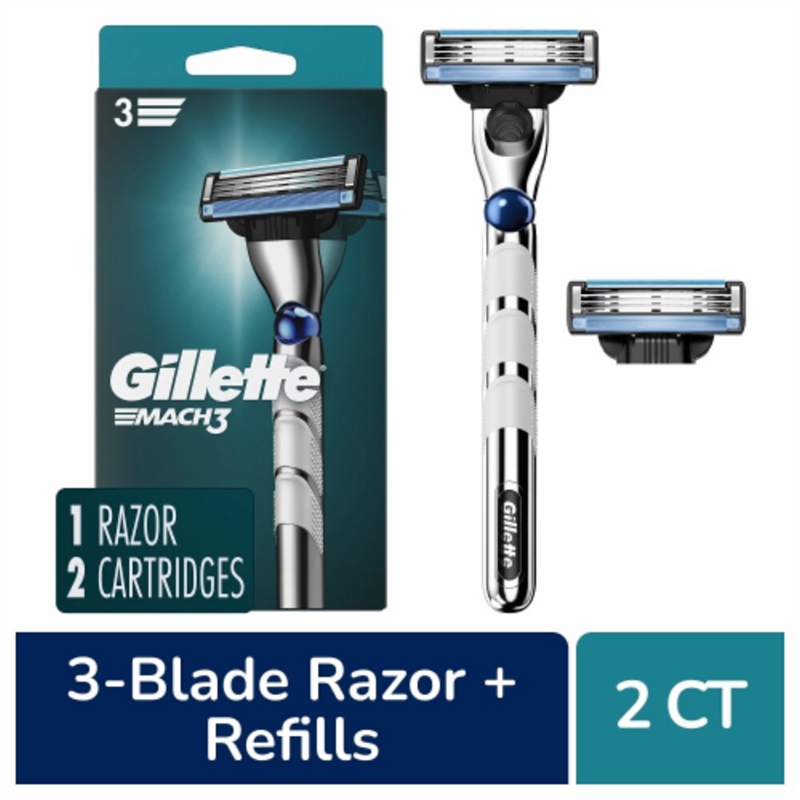 Gillette Mach3 Turbo Men's Razor, Handle & 1 Blade Refill