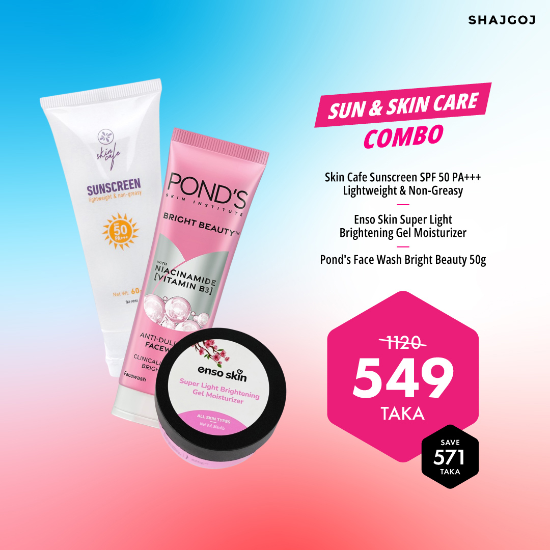Sun & Skin Care Combo (Skin Cafe Sunscreen + Ponds Face Wash + Enso ...
