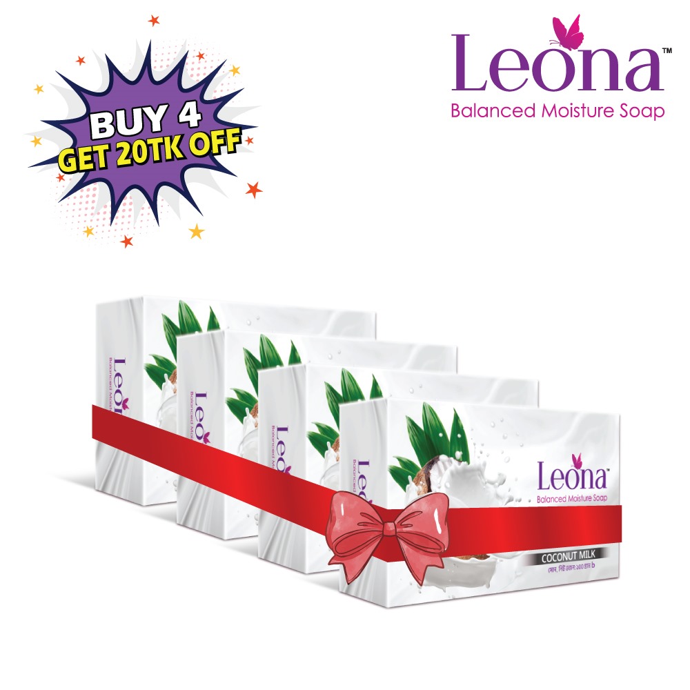 Leona Coconut Milk Soap 100gm 4pcsCombo