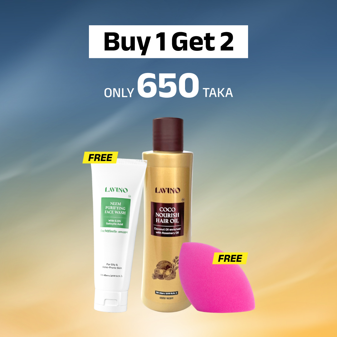 Lavino Coco Nourish Hair Oil + Lavino Neem Purifying Face Wash With 0.5% Salicylic Acid + Groome ...